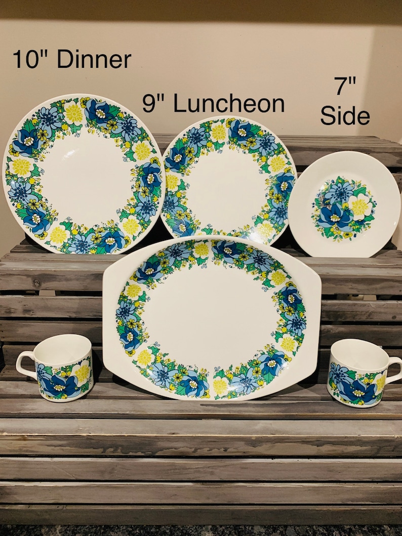 J&G Meakin Spring Morning 1970s Dinner Service Pieces, Lime Green and ...