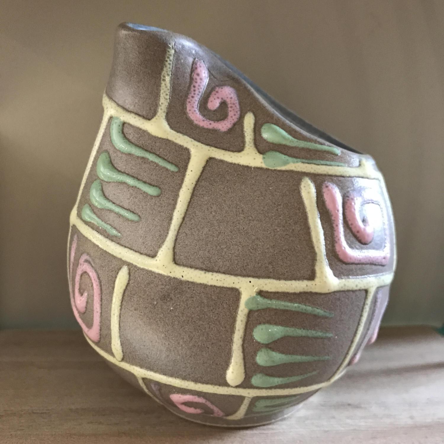 Dumler & Breiden 1950s German Pottery Freeform 'Melon' Vase 1247-13 ...