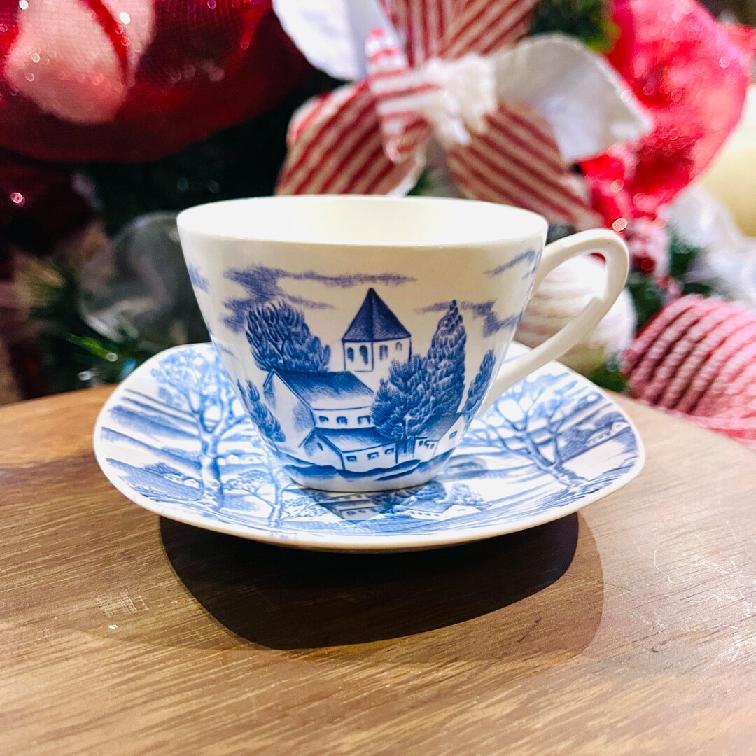 Midwinter Pottery Happy Valley Coffee Cup and Saucer, Rare Blue Variant ...