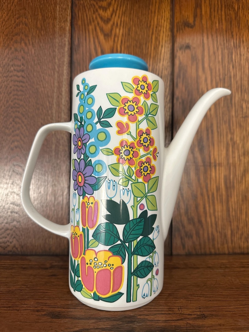 J&G Meakin Garden Party Coffee Pot - 1970s Flower Power - Please Read ...
