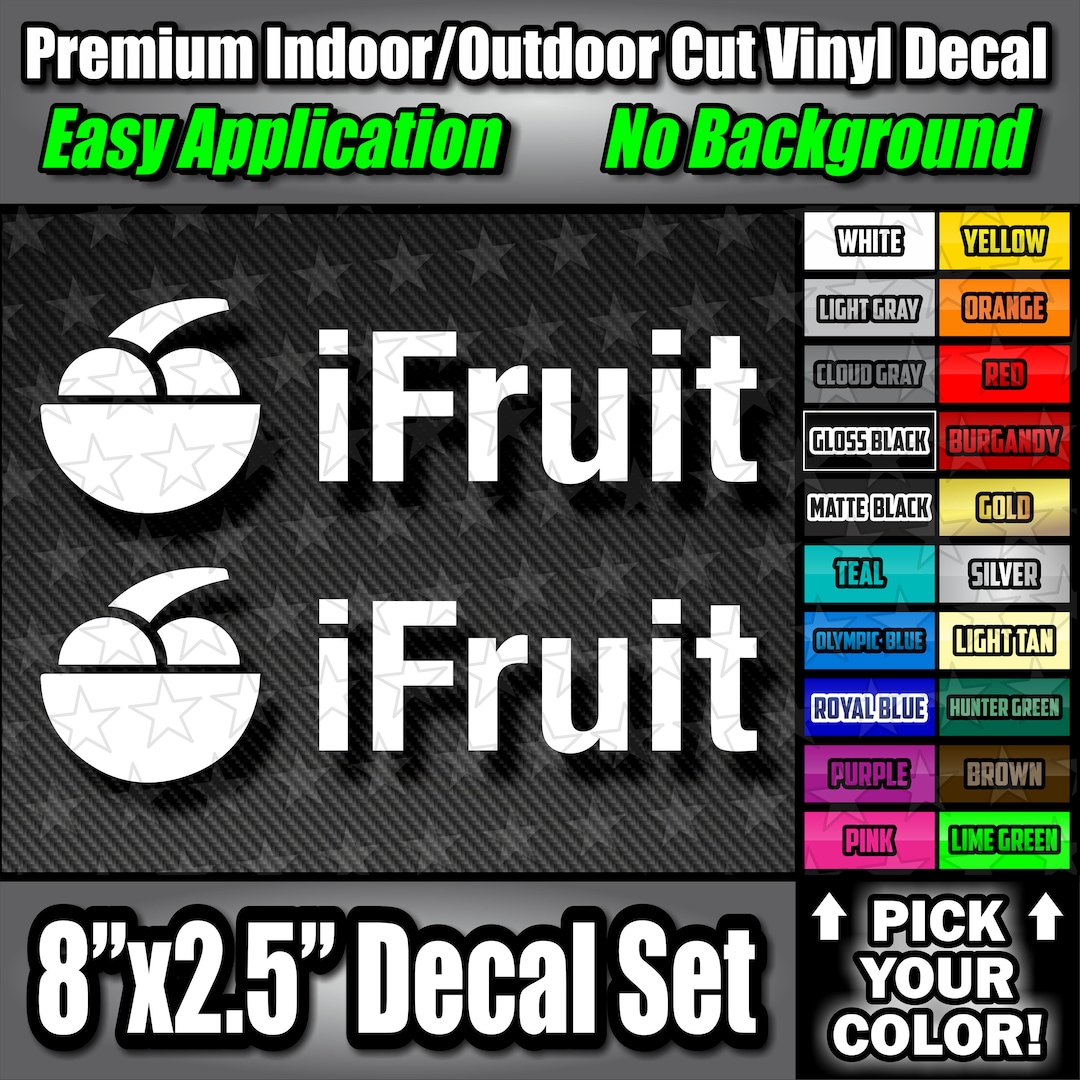 X2 Ifruit Text Logo GTA V Vinyl Decal Set Bumper Sticker Graphic Car ...