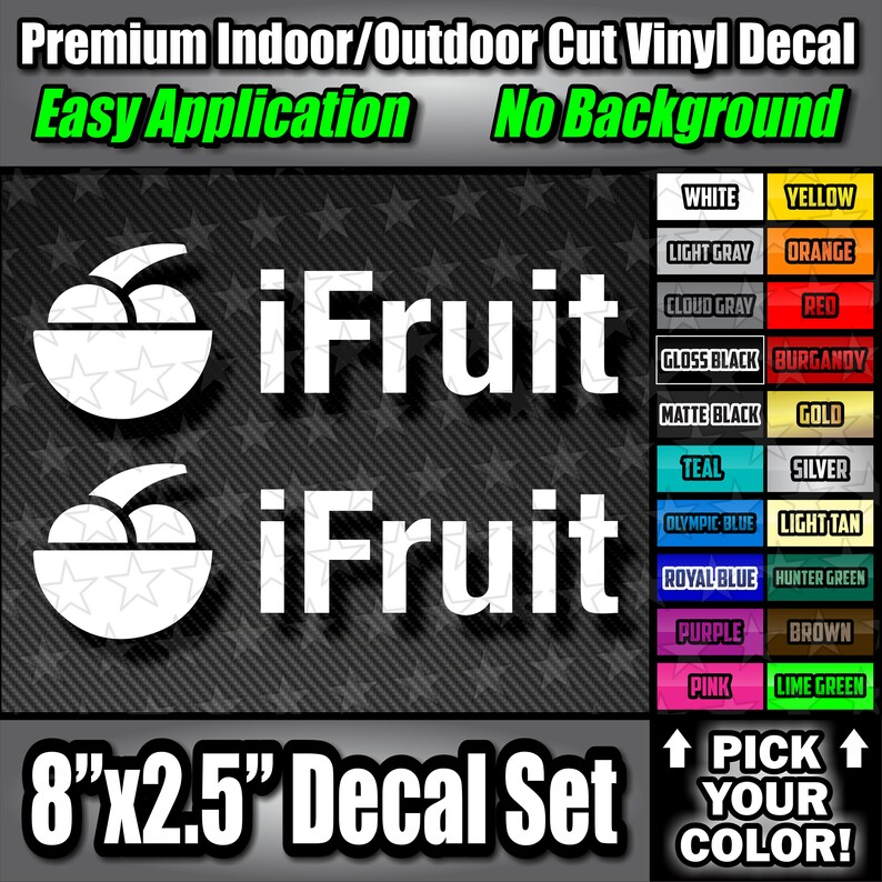 X2 Ifruit Text Logo GTA V Vinyl Decal Set Bumper Sticker Graphic Car ...