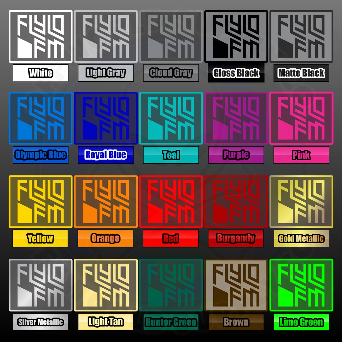 X2 Flylo Fm Text Logo GTA V Vinyl Decal Set Bumper Sticker - Etsy