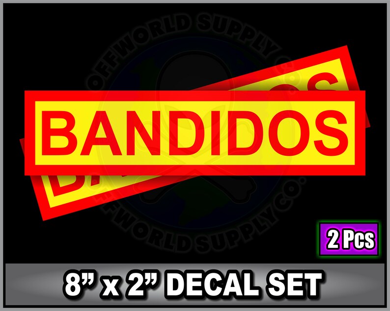 Bandidos Red Gold Bar Style Decal Set Sticker Motorcycle SYLB | Etsy
