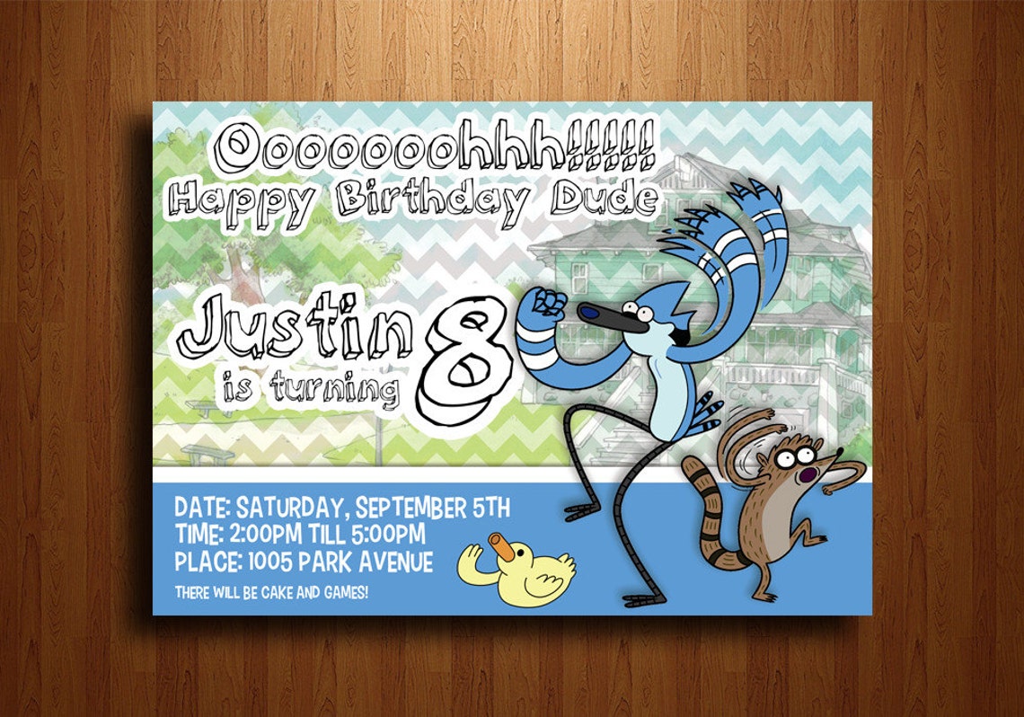 Regular Show Birthday Party Invitation Digital Printable File - Etsy