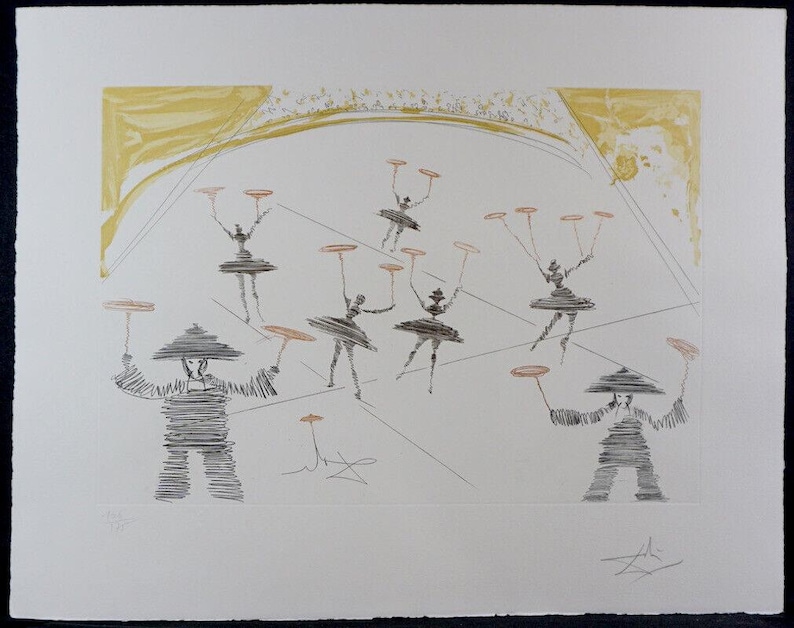 DALI Le Cirque Chinois Hand Signed Numbered Etching Surrealism RARE ART ...