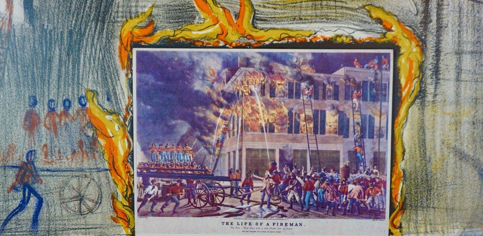 DALI Currier & Ives Fire! Fire! Fire! Hand Signed Numbered Lithograph ...