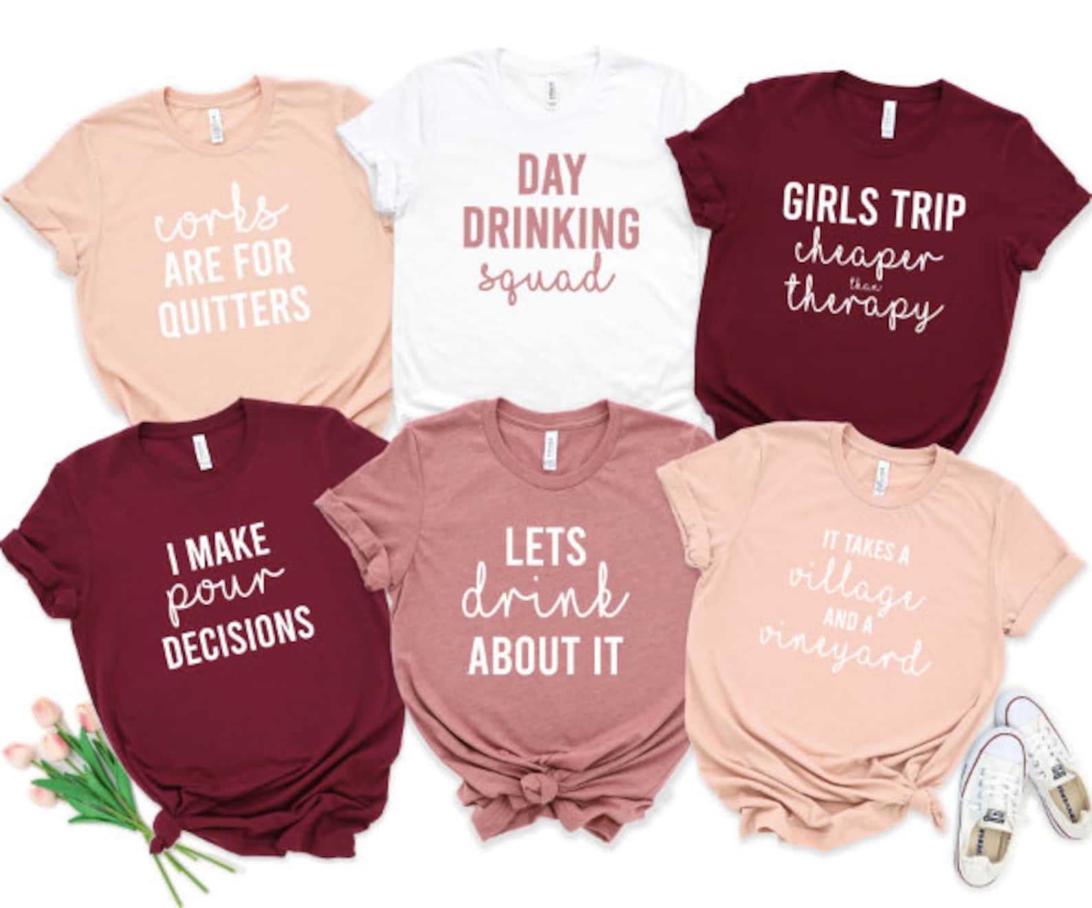 Custom Girls Trip Wine Collection I Day Drinker Brunch Shirt I - Etsy