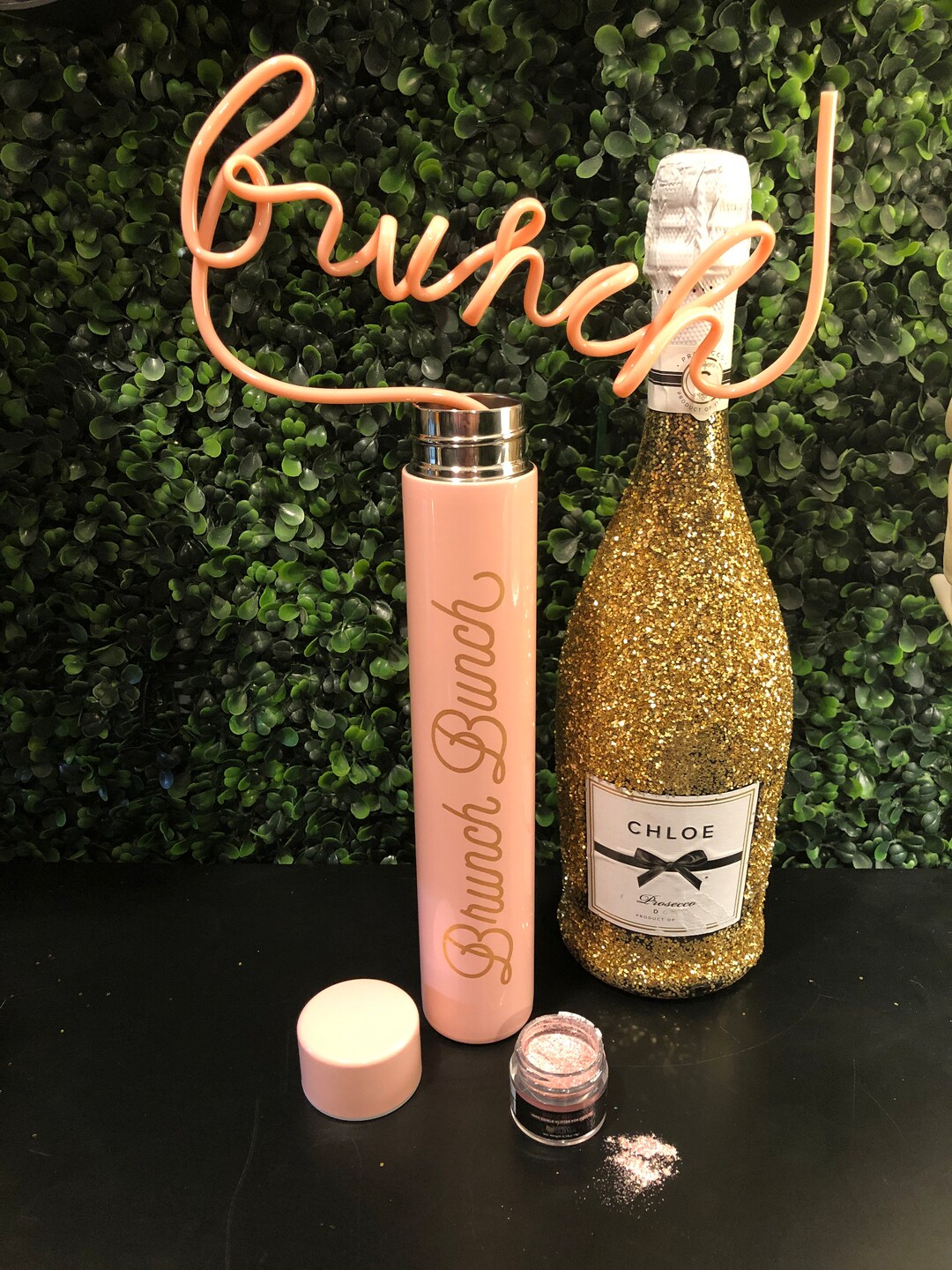 Flask Bottle - Brunch Bunch With Custom Name + Brunch Straw + Brew ...