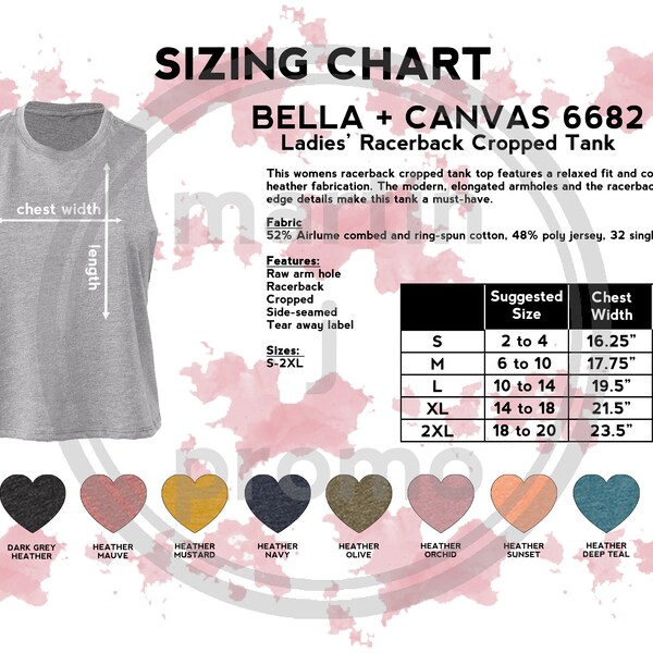 Racerback Tank Size Chart - Etsy