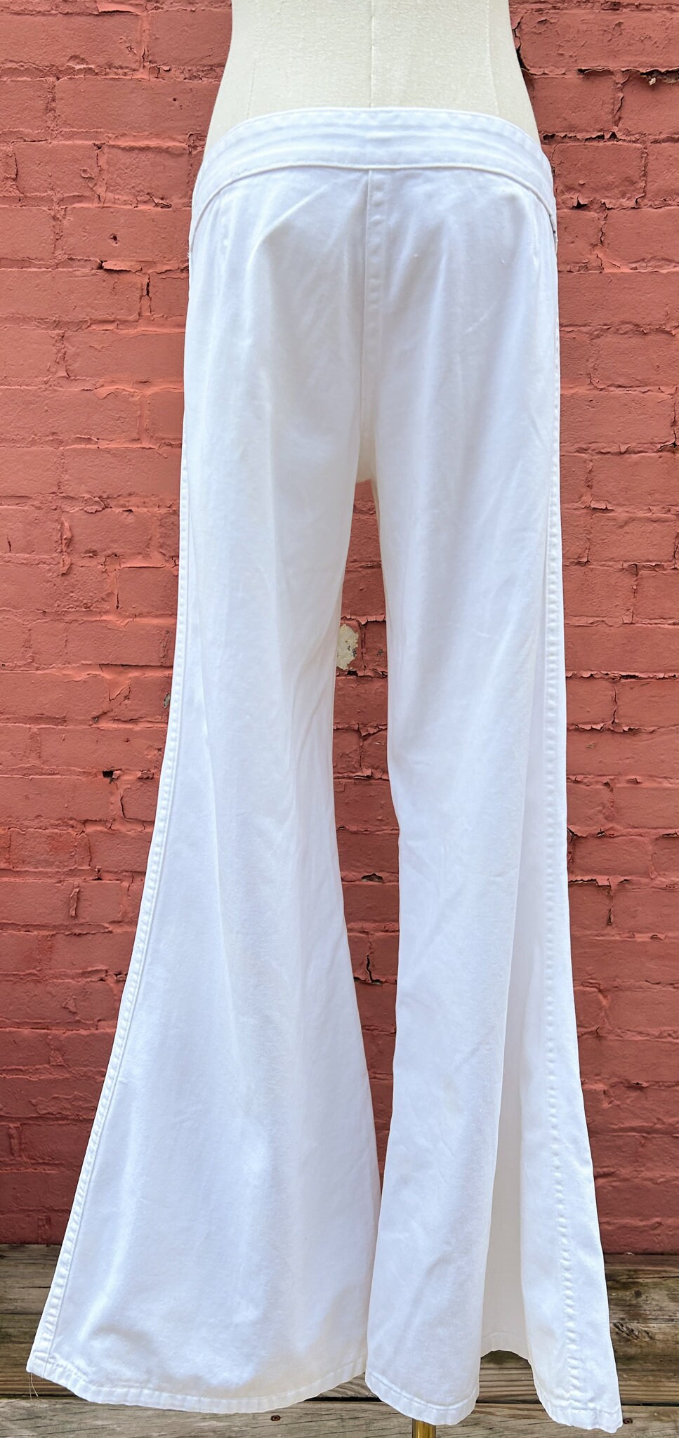Rare Vintage 70s Plushbottoms White Wide Bell Bottom Denim Jeans ...