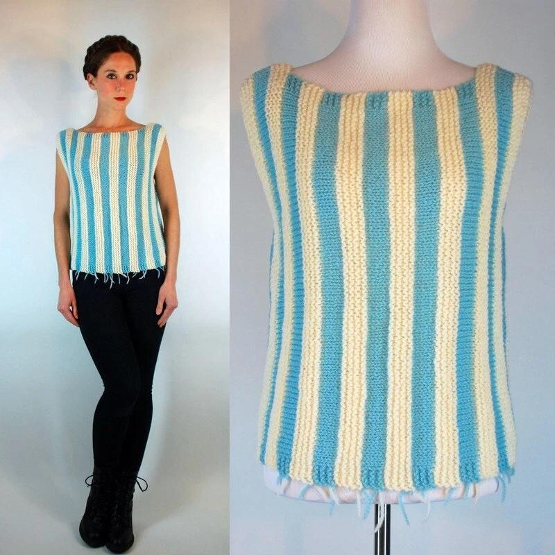 Hand Knit Tank Top - Etsy
