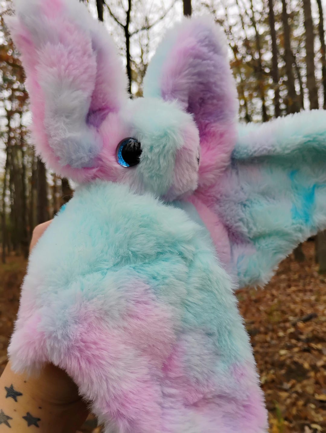 Fuzzy Cotton Candy Bat Plush - Etsy