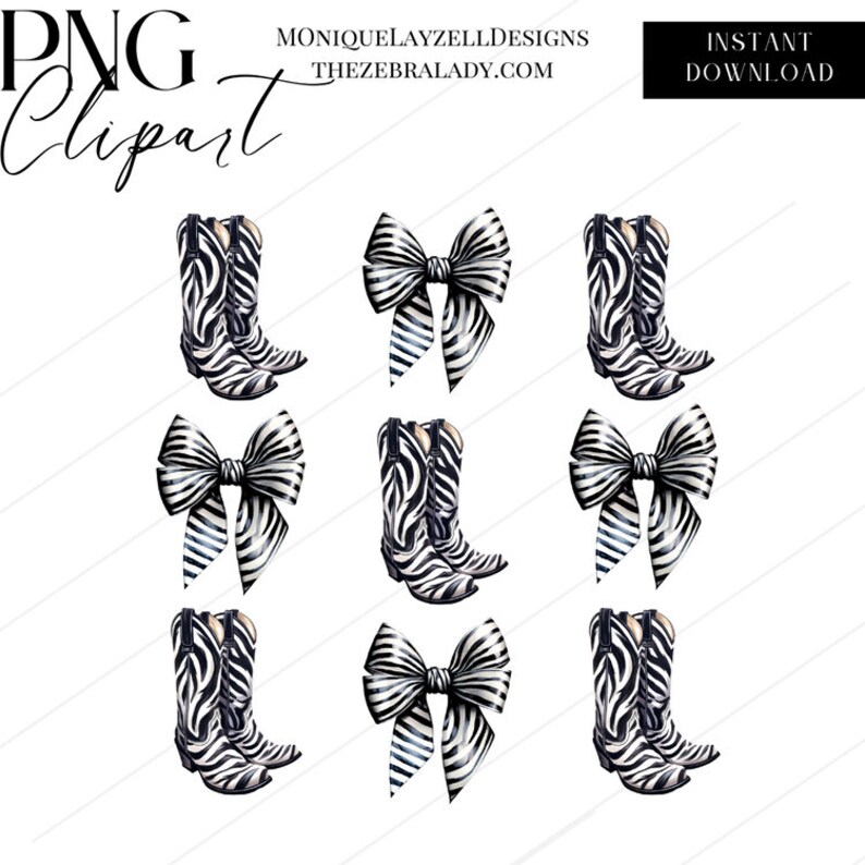 Coquette Zebra Cowgirl Boots and Bows Western Zebra Boots Zebra Bows ...