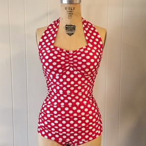 Helen Retro Vintage One Piece Women's Swimsuit Polka Dot | Etsy
