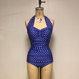 Helen Retro Vintage One Piece Women's Swimsuit Polka Dot | Etsy