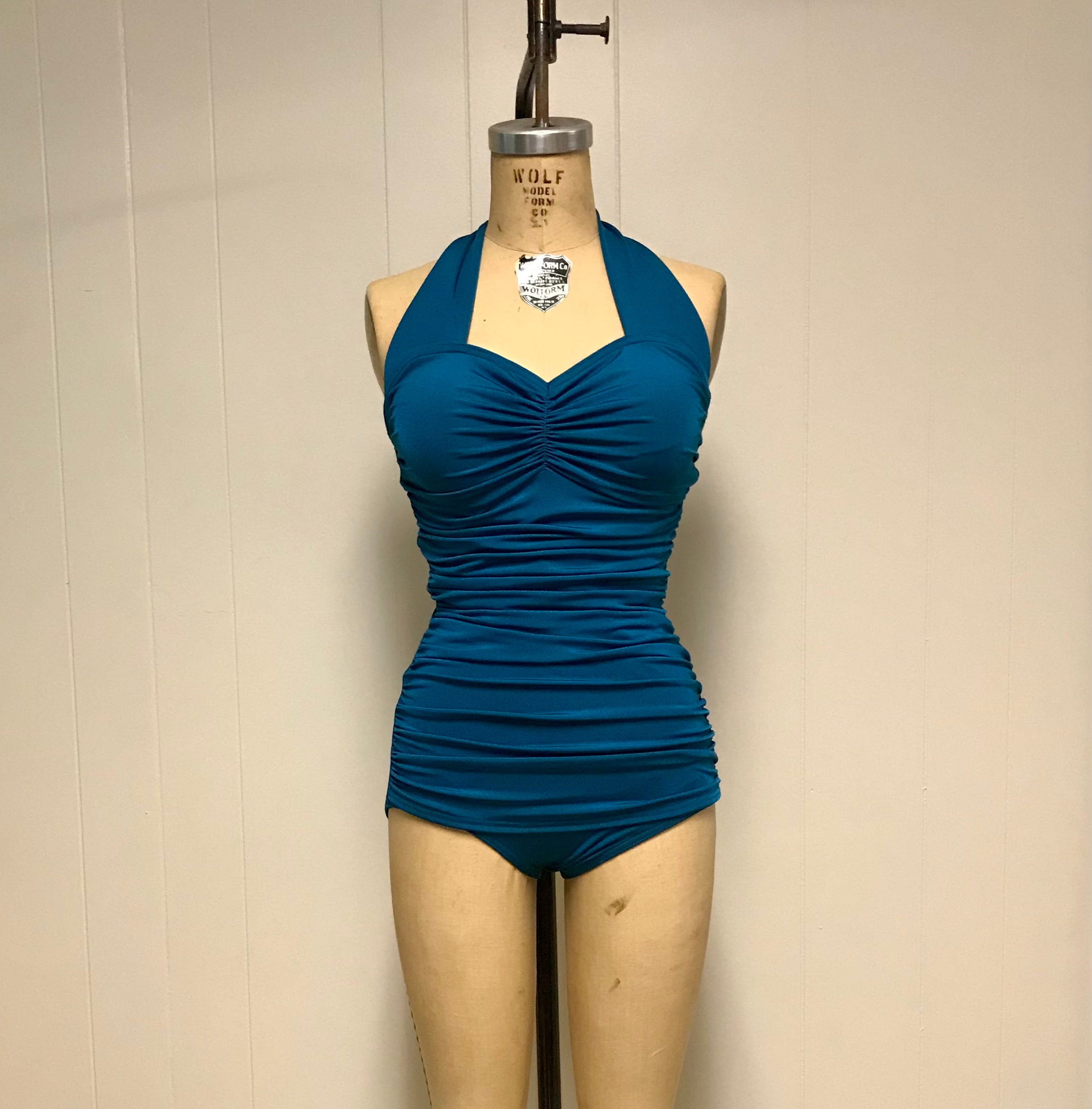 Helen Retro Vintage One Piece Women's Swimsuit Solid | Etsy