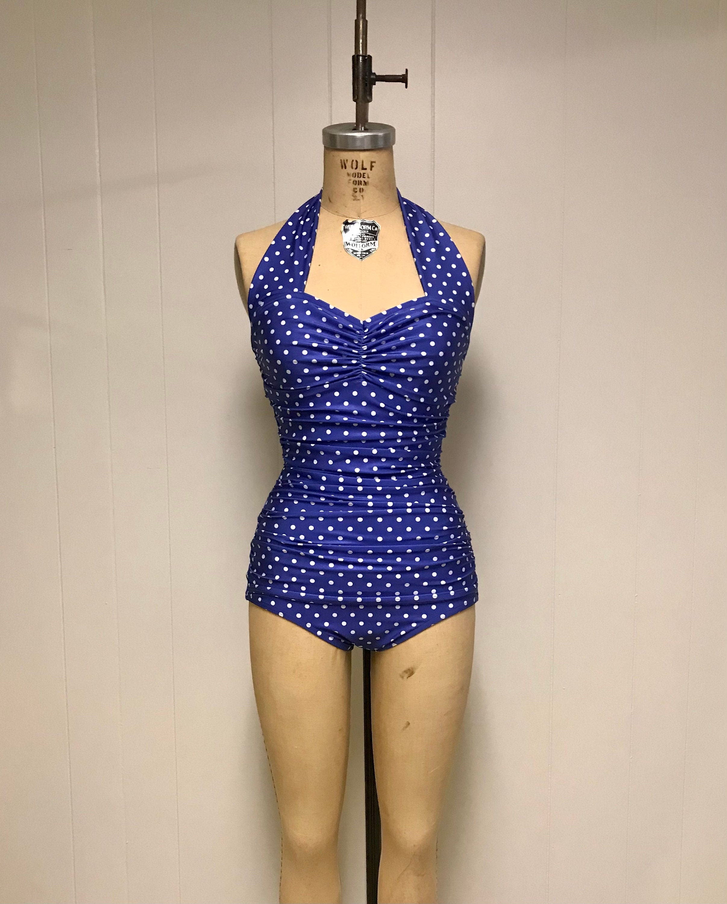 Helen Swimsuit Vintage Style One Piece Pin Up Bathing Suit Etsy