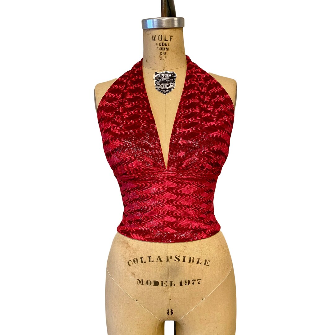 Tina Retro Vintage Womens 70s Halter Top Disco Halter Tie Top-made to Order - Etsy