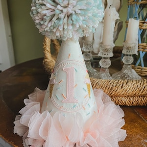 Ice Cream Themed Embroidered Party Hat - Etsy