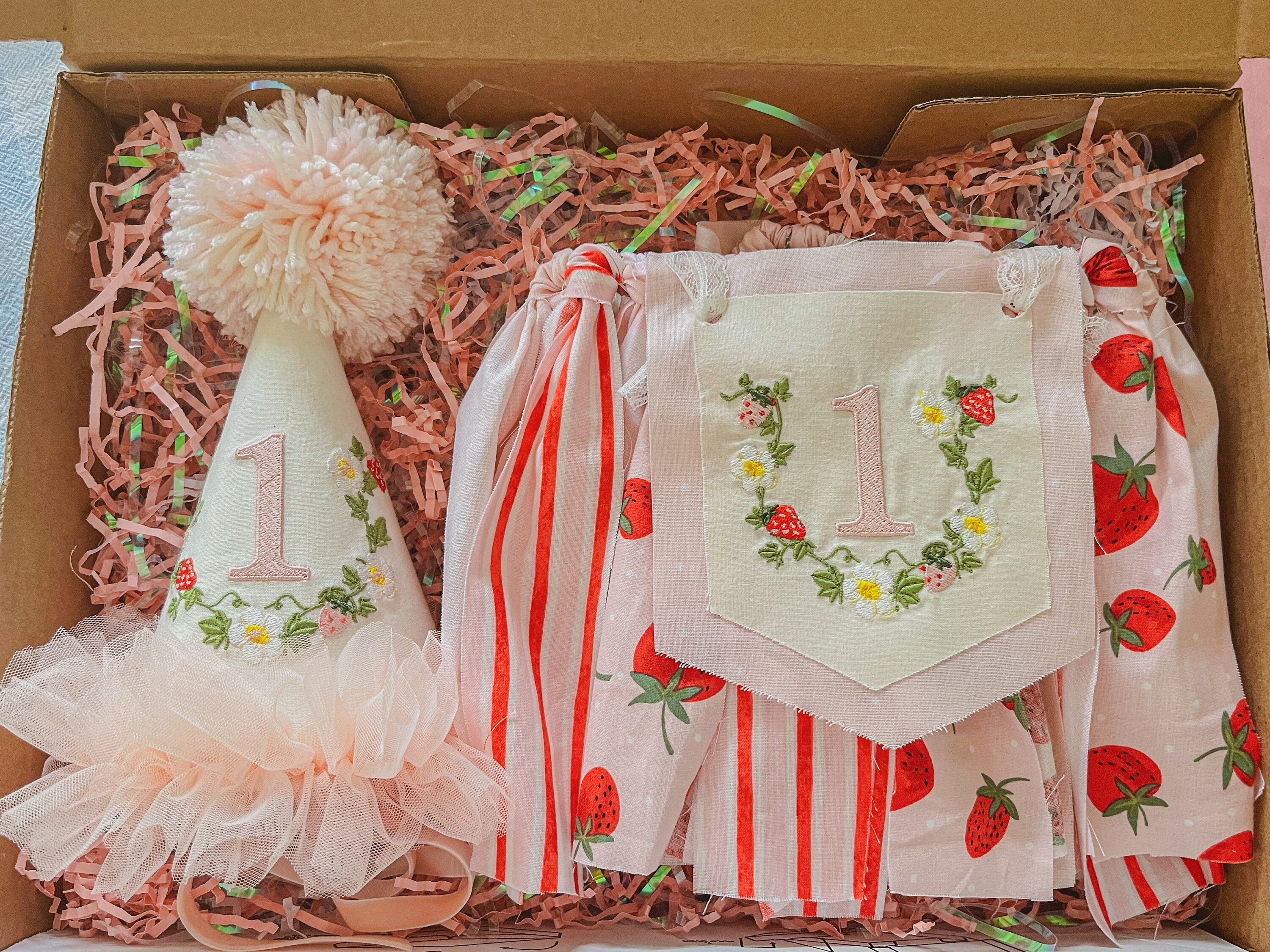 Strawberry Embroidered Party Hat - Etsy
