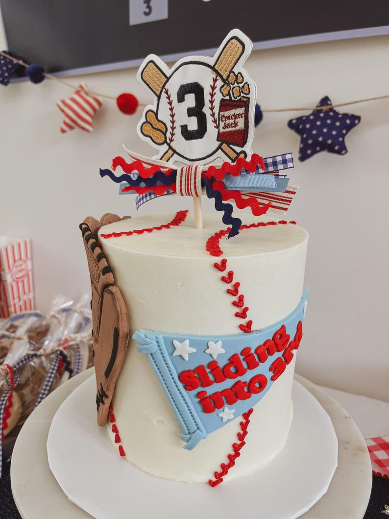 Baseball Embroidered Party Hats and Cake Topper - Etsy