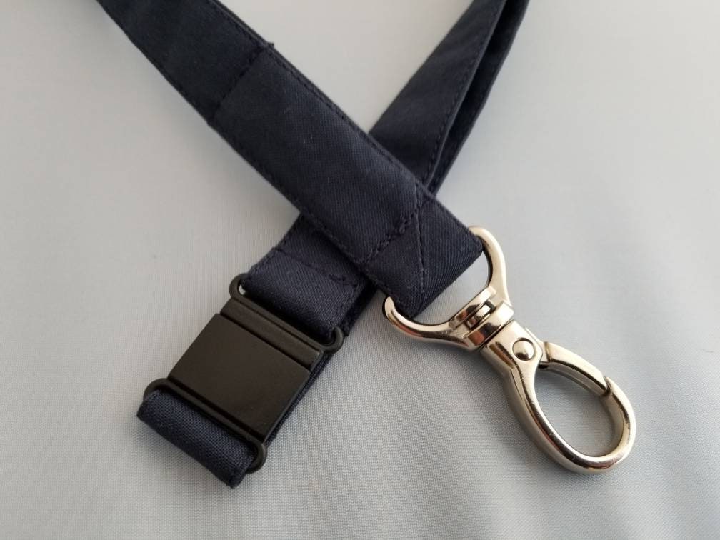 Extra Long Lanyard With Breakaway Safety in Solid Navy Blue - Etsy