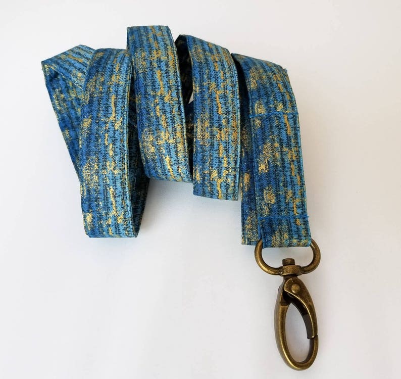 Breakaway Safety Extra Long Lanyard in Turquoise and Gold Dream Print ...