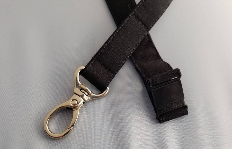 Big and Tall Extra Long Lanyard With Breakaway Safety in Solid Black ...