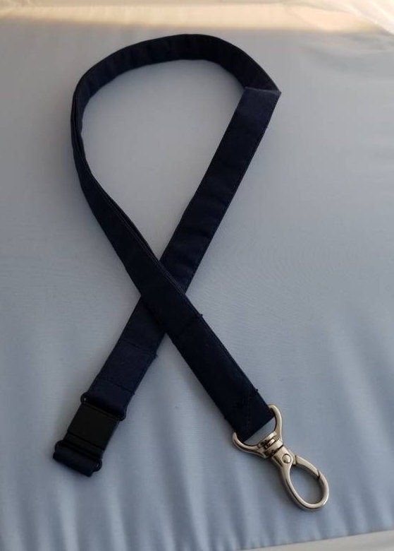 Extra Long Lanyard With Breakaway Safety in Solid Navy Blue - Etsy