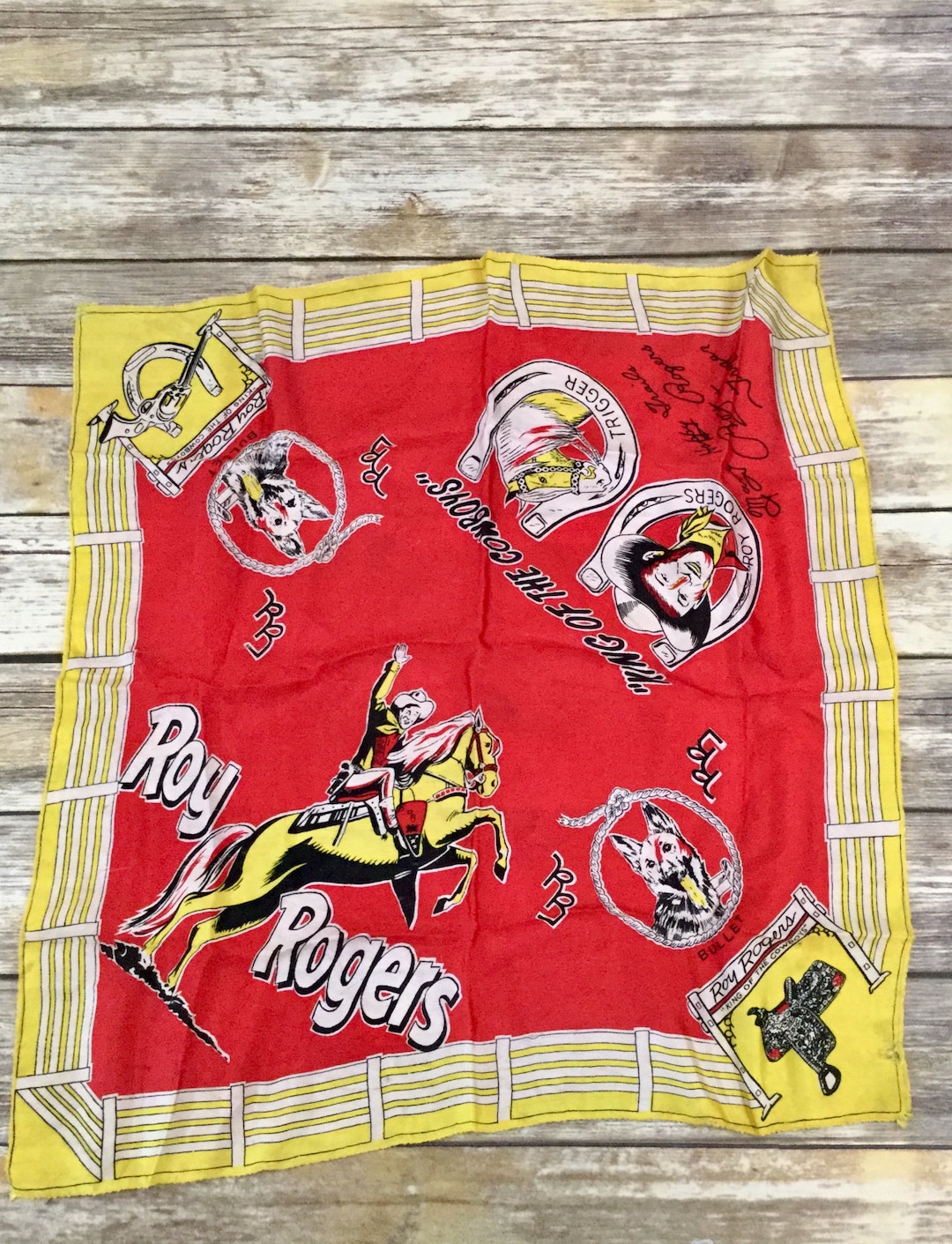 1950s Vintage Roy Rogers and Trigger Bandanna - Etsy