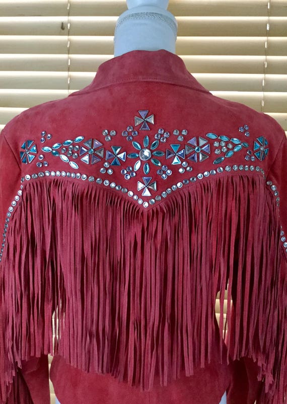 Genuine Leather Vintage Cripple Creek Fringe Jacket - Gem