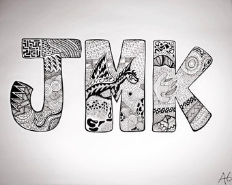 Zentangle Name Art | Etsy