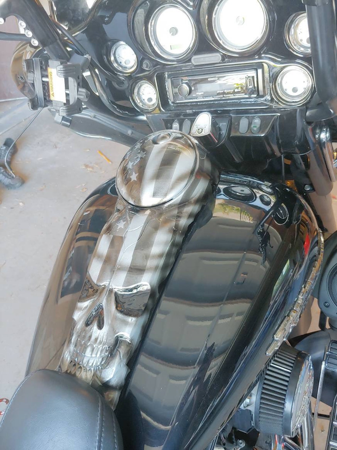 Harley-davidson Touring Console Big Skull and Tattered - Etsy