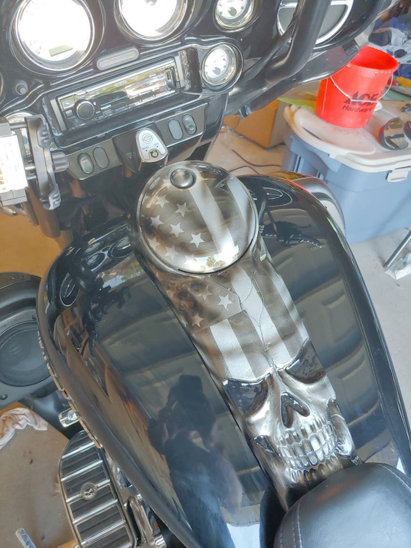 Harley-davidson Touring Console Big Skull and Tattered - Etsy