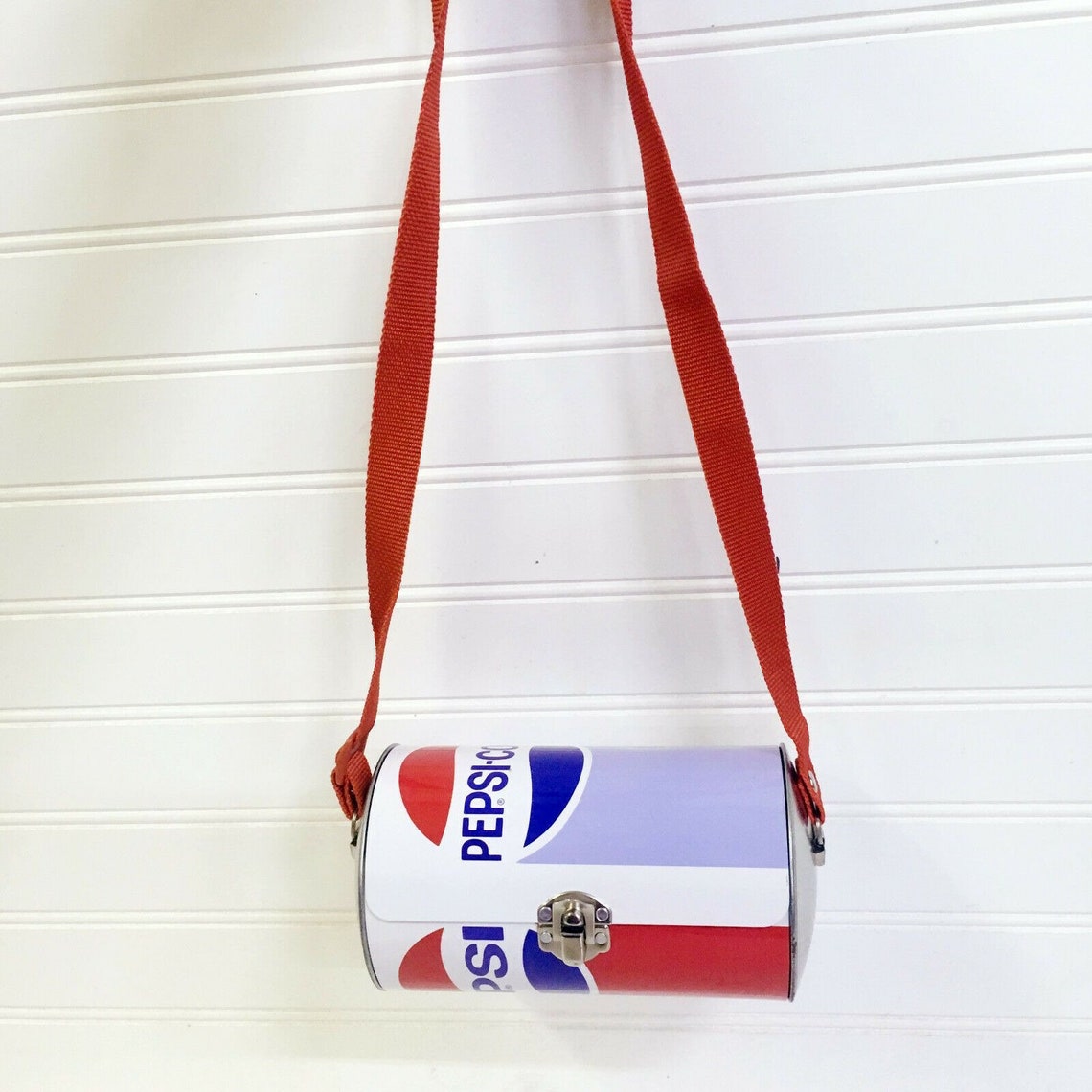Retro Metal PEPSI COLA Soda Pop Can Purse LUNCHBOX Bag Case Vtg Ad Free ...