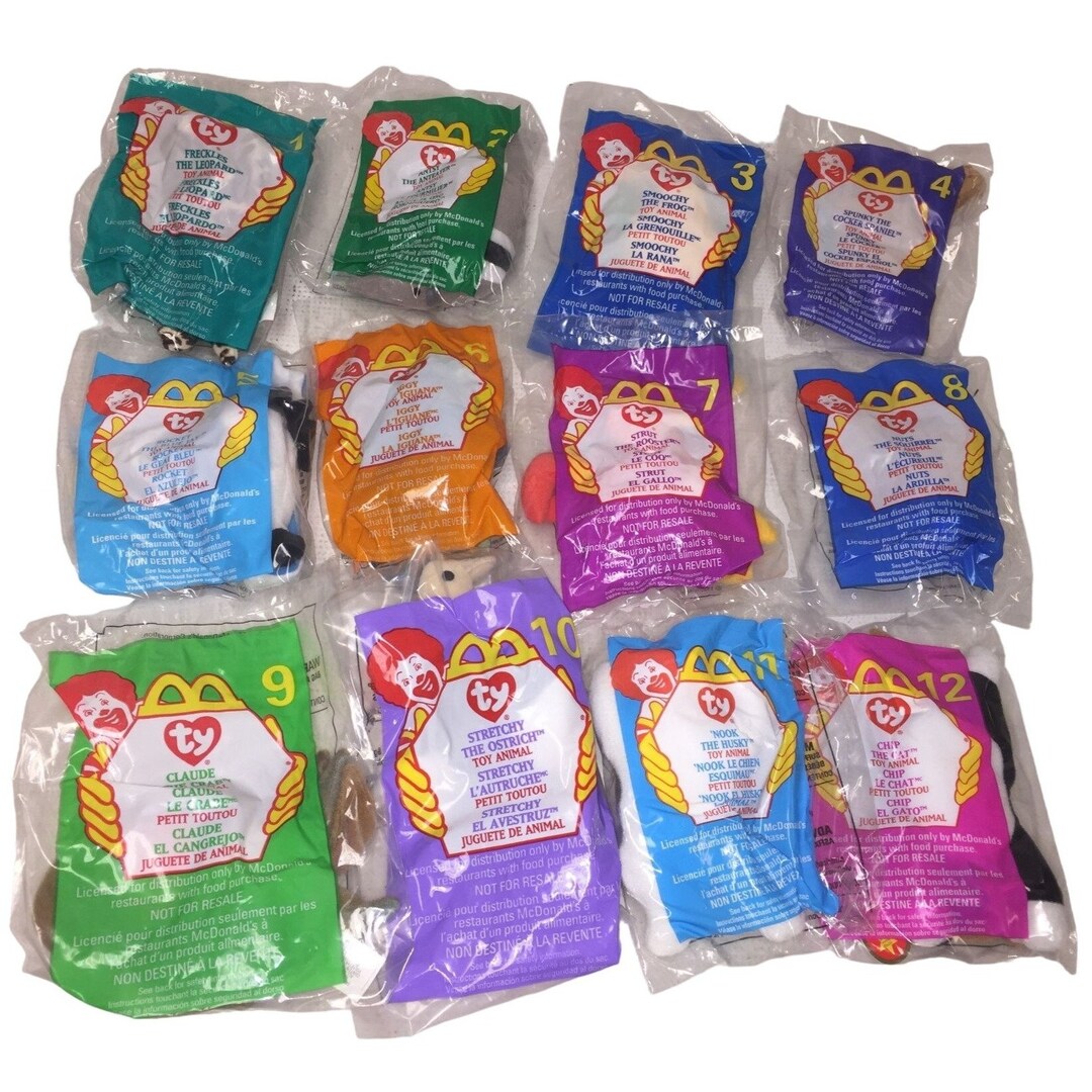 Mcdonalds Restaurant Kids Meal Toy Set 1-12 Ty Beanie Babies 1999 ...