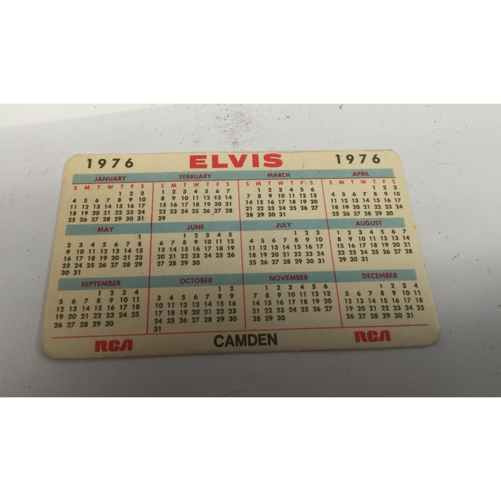 ELVIS PRESLEY 1976 POCKET Calendar Collector Card - Etsy