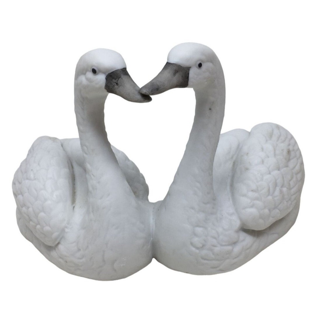 Vintage Swan Figurines 1974 Aldon Accessories White Ceramic - Etsy