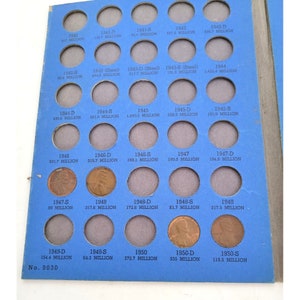 Coin Books One a Year Cent Collection 1909 to Date & Lincoln Cent ...