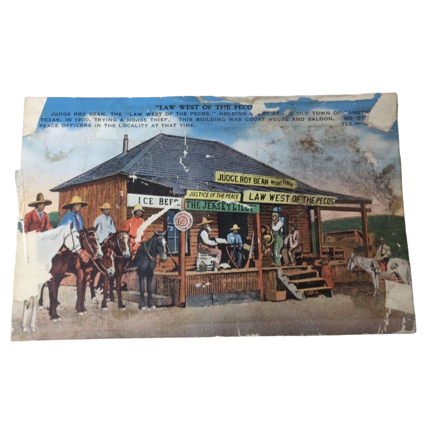 Vintage Judge Roy Bean Law West of the Pecos Aug 2, 1942 Post Card - Etsy