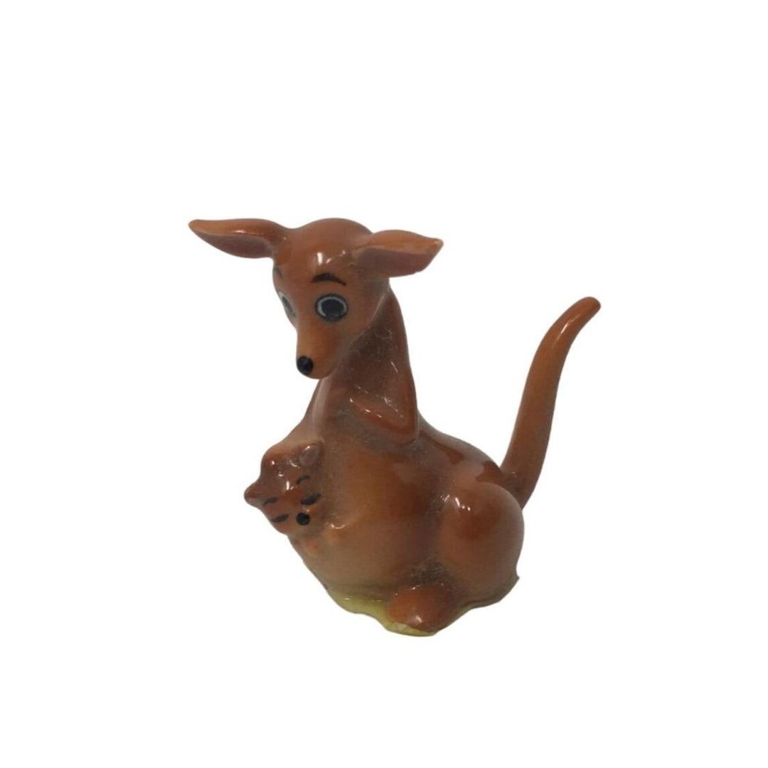 Vintage Miniature Brown Kangaroo and Baby Joey Figurine - Etsy
