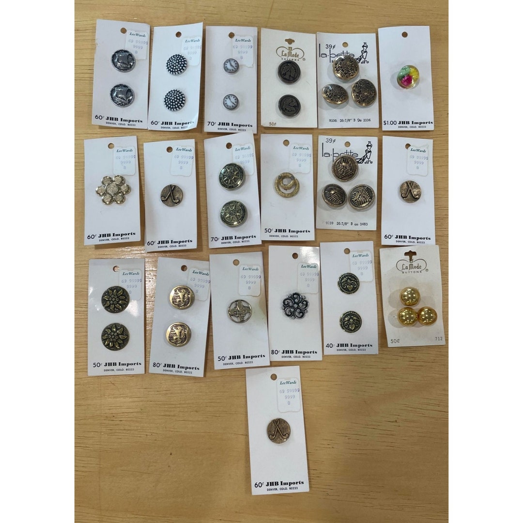 Vintage Miscellaneous Buttons for Jewelry/clothing 19 New in Packaging ...