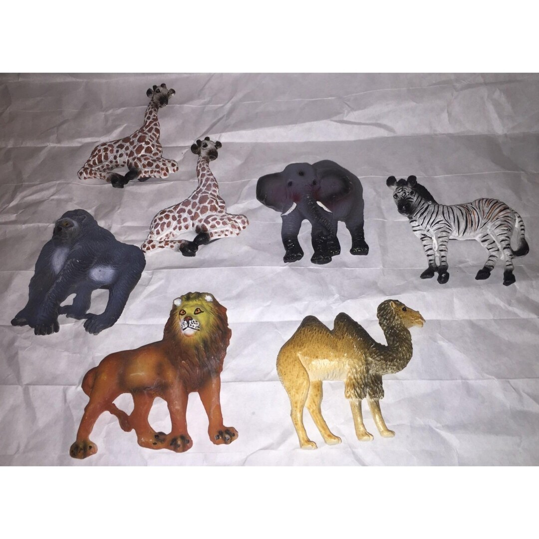 Set of 7 Vintage Zoo/wild Animal Magnets Giraffes, Elephant, Gorilla ...