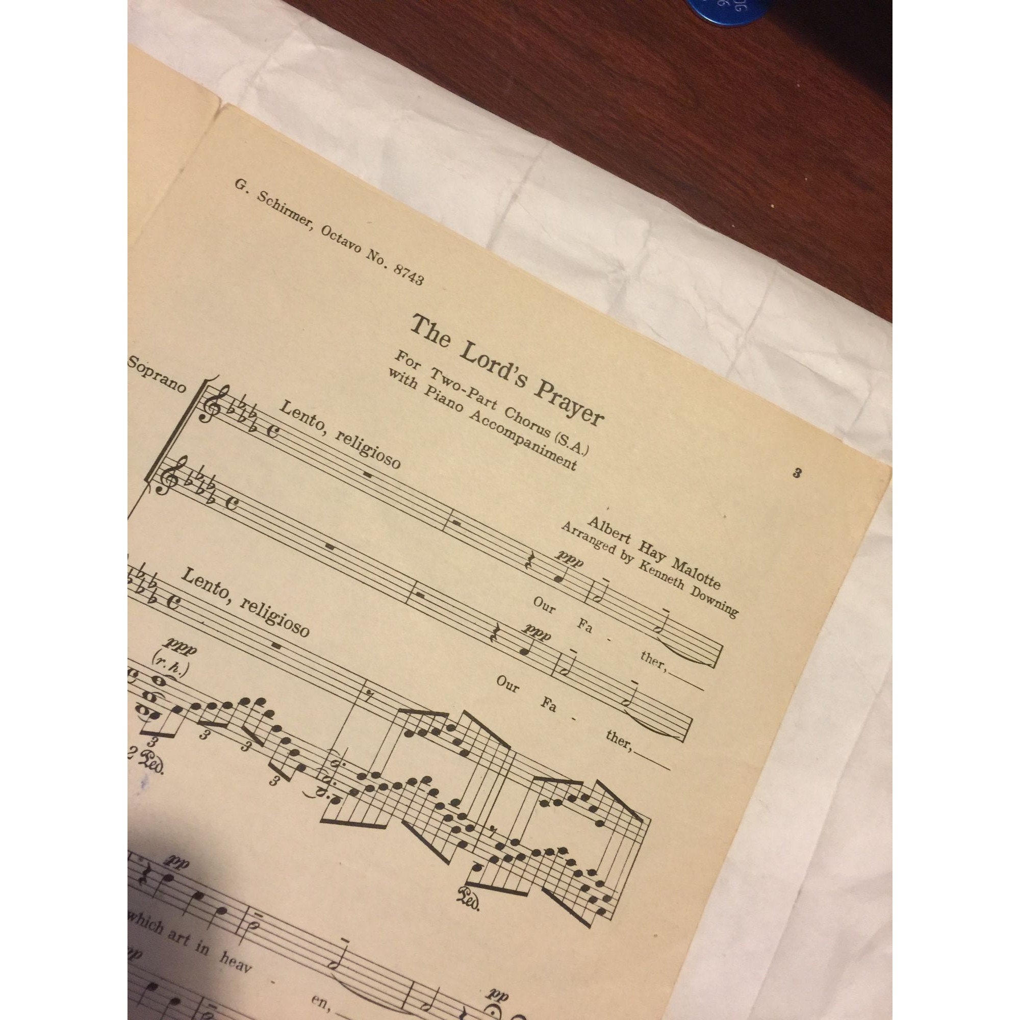 THE LORD'S PRAYER by Albert Hay Malotte Vintage Sheet - Etsy