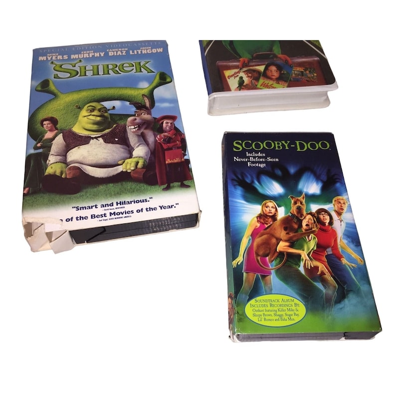 Set of 3 Vintage Kids VHS Tapes Shrek, Paulie & Scooby-doo - Etsy