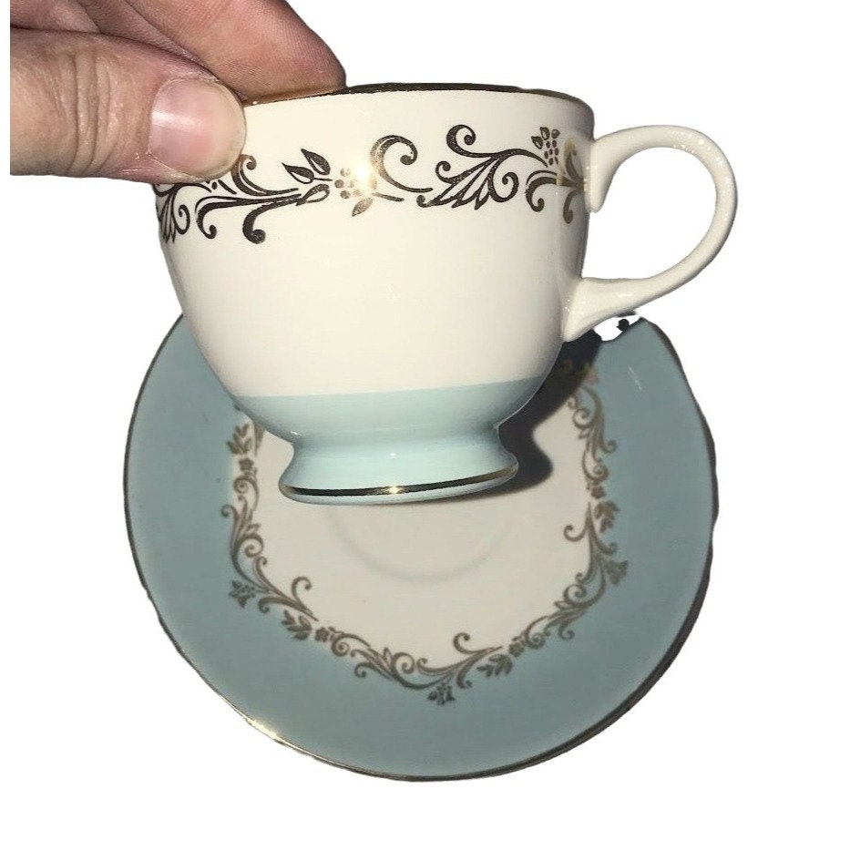 Lifetime China Co GOLD CROWN Teacup and Saucer Set Vintage China Dishes ...