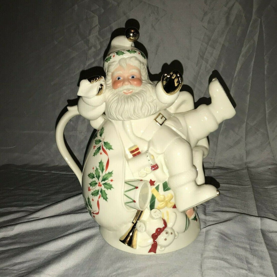 Christmas Lenox Holiday Santa Collection Holiday Santa Teapot - Etsy