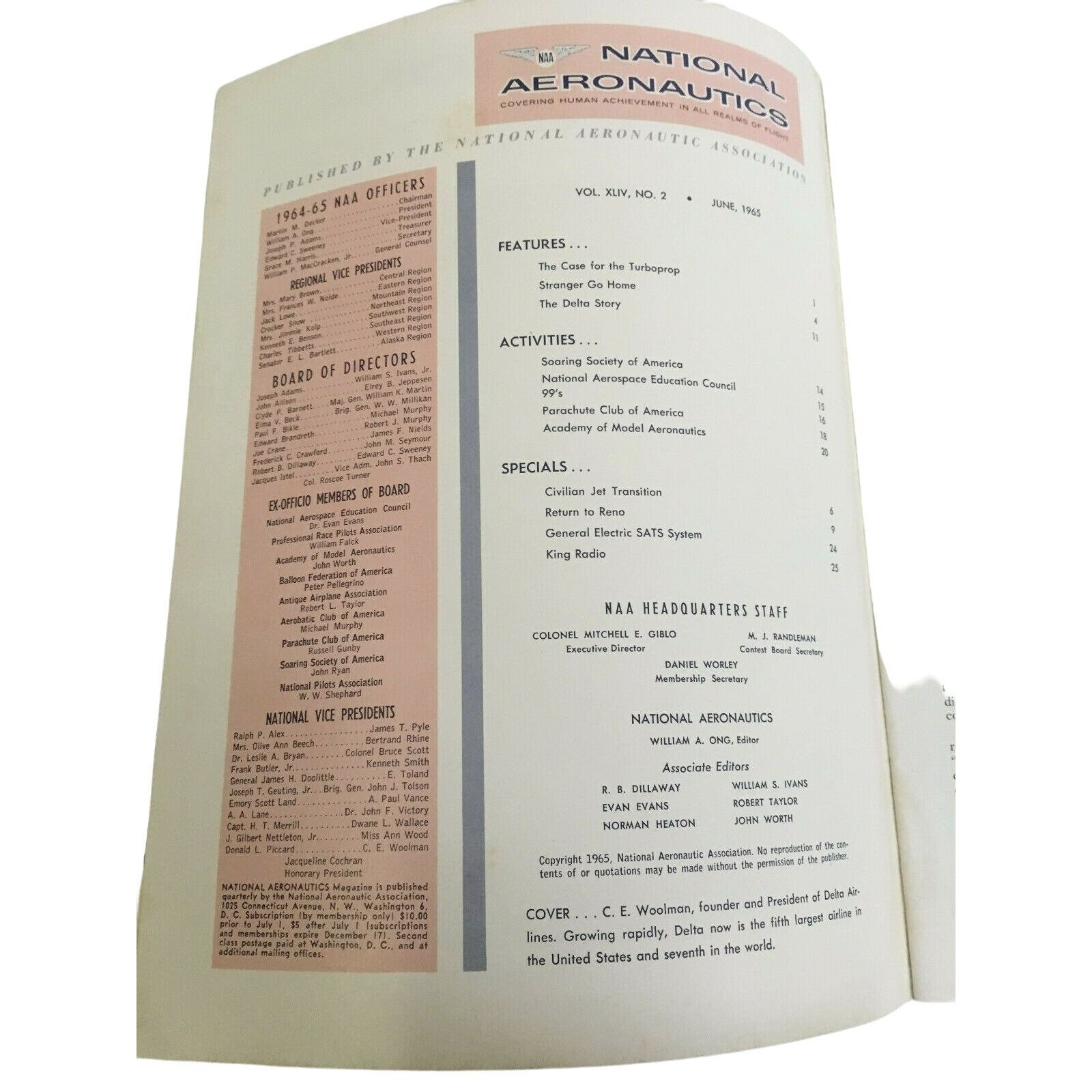 National Aeronautics Magazine CE Woolman Turboprop June 1965 - Etsy