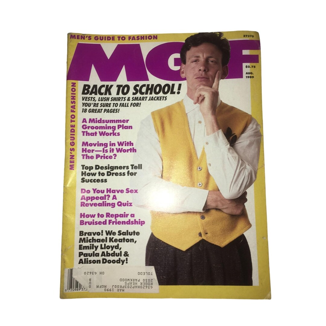 MGF MENS Guide to Fashion MAGAZINE August 1989 - Etsy